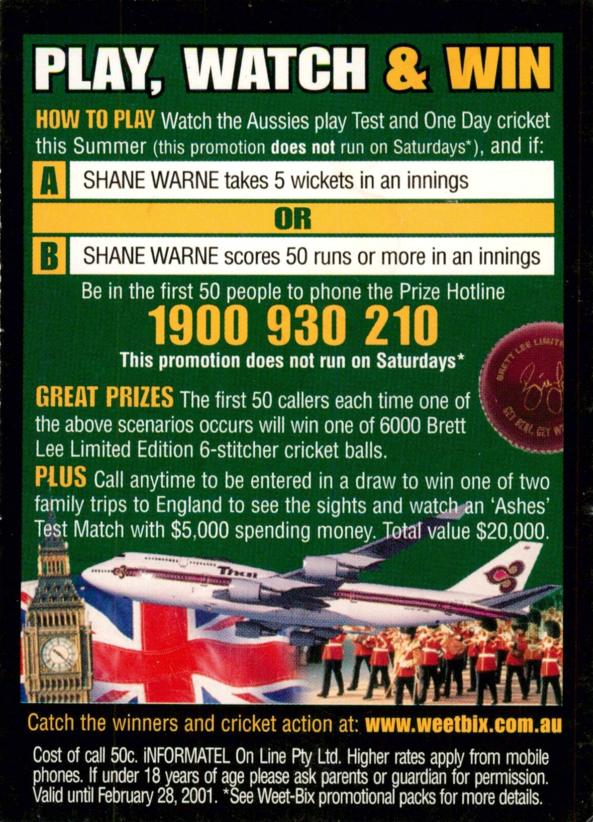 2000 2001 Australia Men's ODI Cricket Weet-Bix Card - Shane Warne | eBay