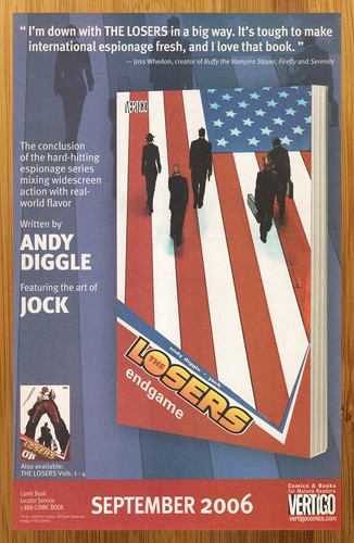 2006 Vertigo Comics The Losers Endgame Print Ad/Poster Andy Diggle TPB ...