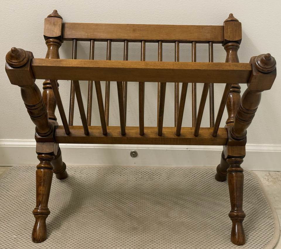 VINTAGE -Tell City Solid Hard Rock Maple -Andover Magazine Rack- MID ...