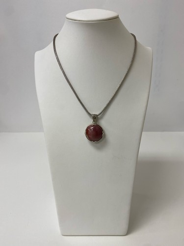 Silver Dusty Pink Stones Necklace | eBay