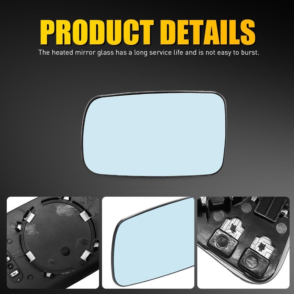 Mirror Glass For 2001-06 BMW 330Ci Heated Left Side - backing plate ...