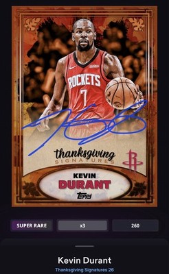 Topps NBA Collect DIGITAL Thanksgiving Signature Kevin Durant | eBay