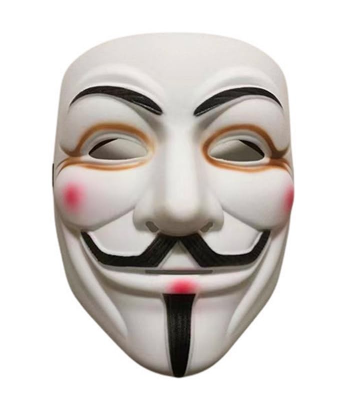 V for Vendetta Mask for Anonymous Cosplay Mask Hacker Halloween Party ...