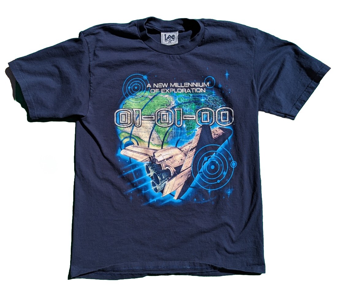 VTG Lee Y2K 2000 Millennium Space Graphic Art Large E… - Gem