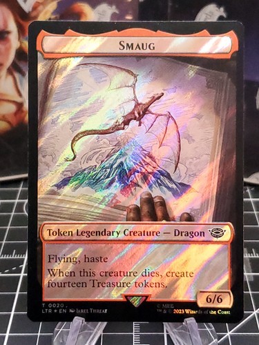 FOIL MTG SMAUG / FOOD Token SURGE FOIL T 0020/0024 Lord of the Rings NM ...
