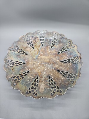 Beautiful Vintage Angora Silverplate Footed Tray | eBay