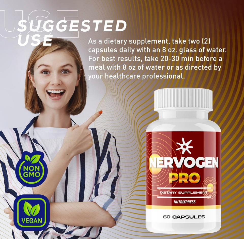 Nervogen Pro Pills Formulated Nerve Pain Relief Supplement, 60 Capsules ...