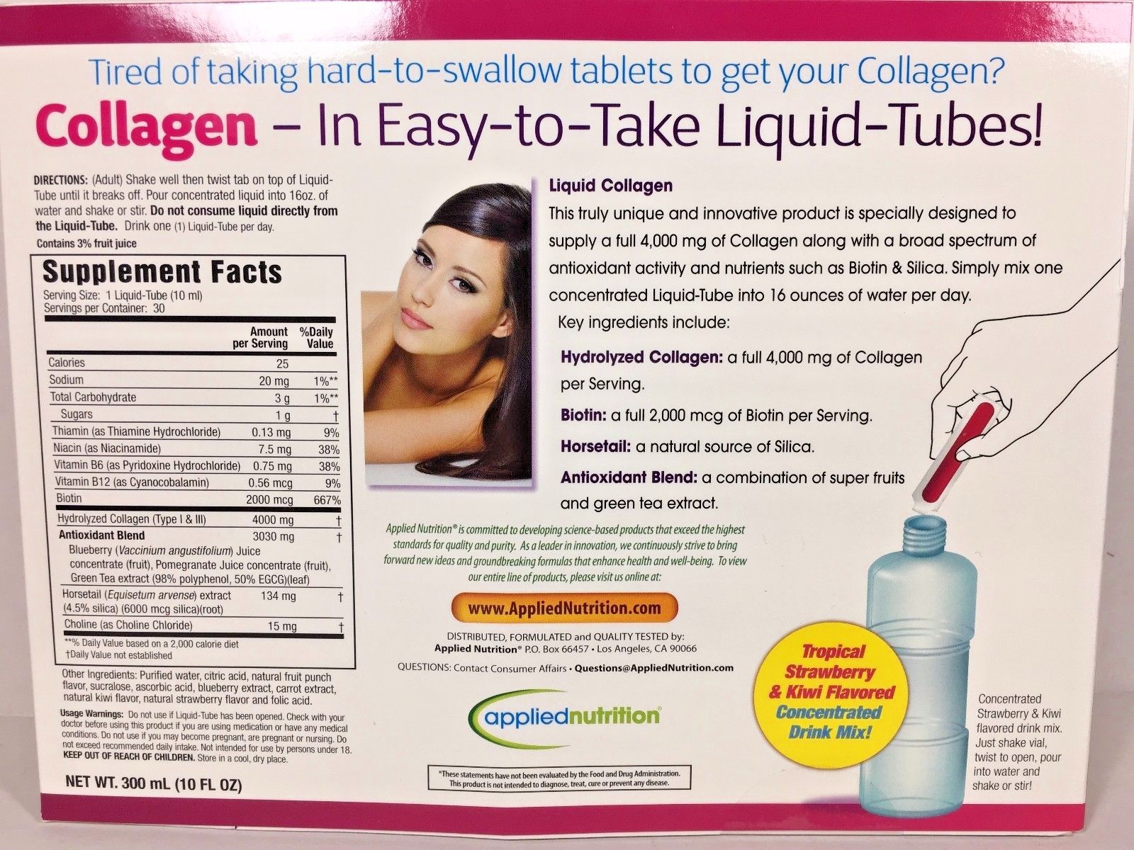 Applied Nutrition LIQUID COLLAGEN Drink Mix 30 Tubes - 10 ml each ...