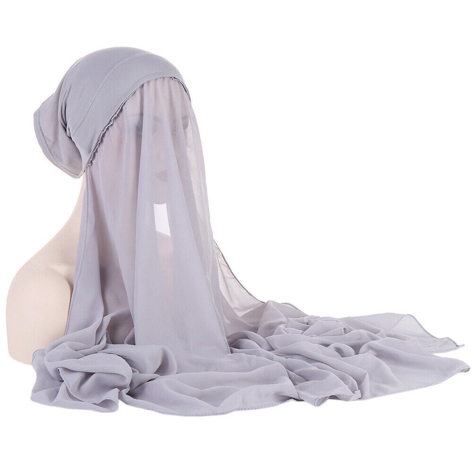 Pull On Women Hijab Wrap Shawl Instant Muslim Turban Amira Scarf Stole ...