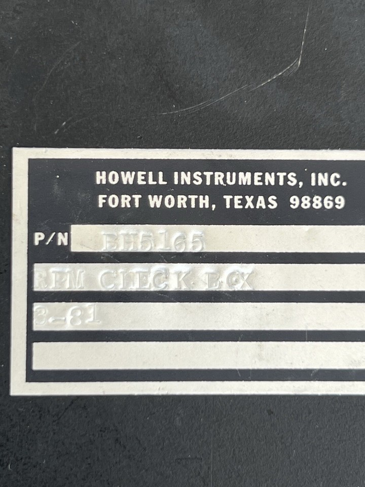 HOWELL INSTRUMENTS BH5165 JETCAL RPM CHECK BOX | eBay