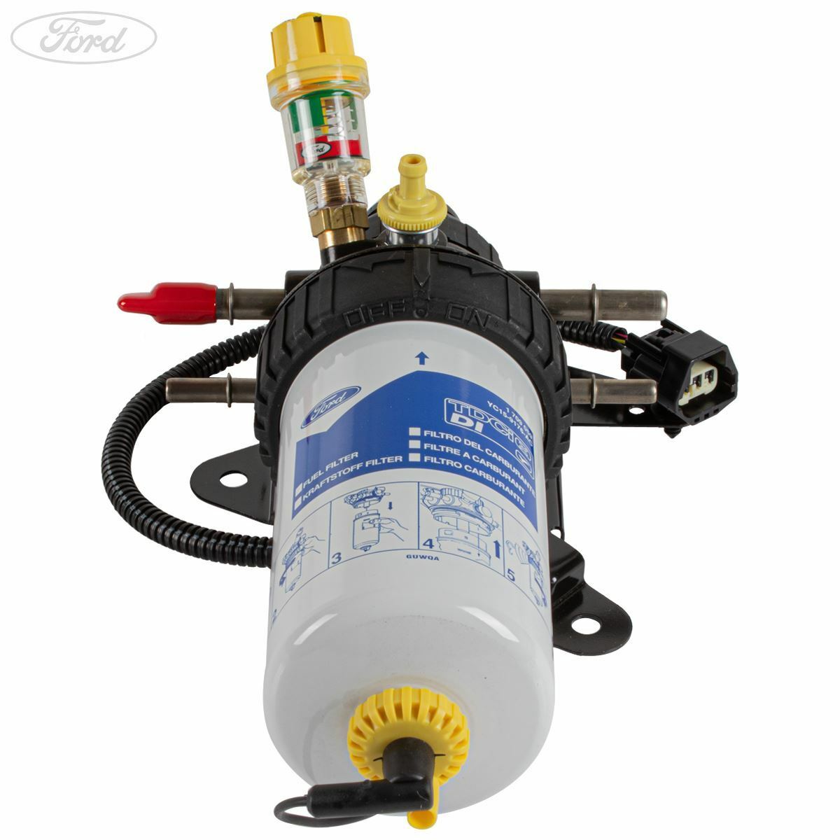 Genuine Ford TRANSIT Mk6 2.0 2.4 TDCi Diesel Fuel Filter Inc Hand Pump ...