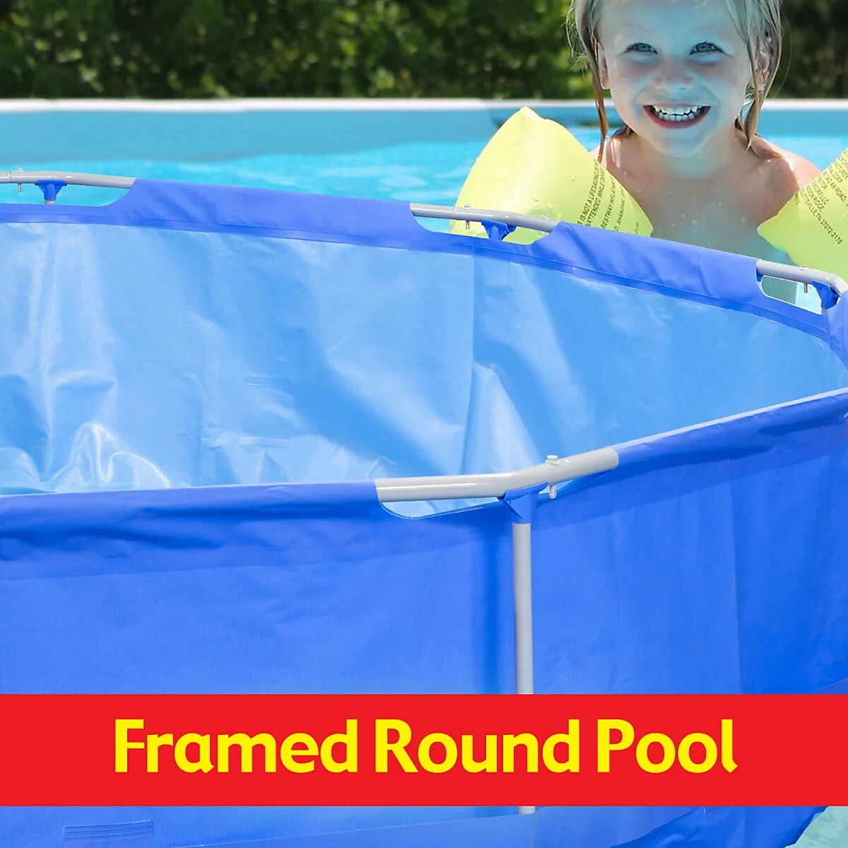 Giant Round 10ft Garden Family Swimming Paddling Pool 3m x 0.76m Metal ...