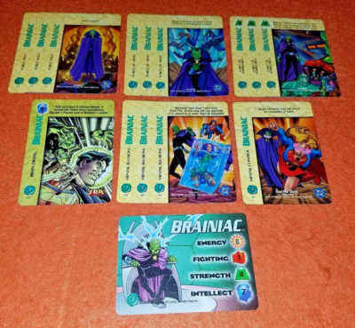 Marvel OVERPOWER Brainiac PLAYER SET DC char 14 sp Mental Control Brain ...