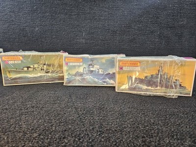 3 Matchbox 1/700 Ship Model Kits HMS Kelly, U.S.S. Fletcher, Z-38 ...