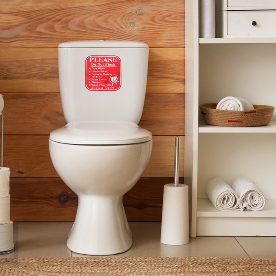 24 Pcs Please Flush Only Toilte Paper Sign Bathroom Warning Stickers ...