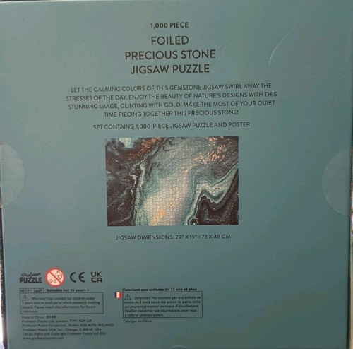 PROFESSOR PUZZLE Foiled PRECIOUS STONE Jigsaw Puzzle 1000 pc 29"x 19 ...
