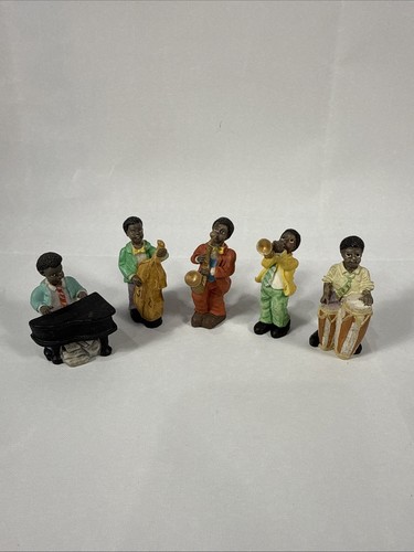 Artmark African-American Resin Jazz Music Band Set Of 5 Mini Figures 2 ...