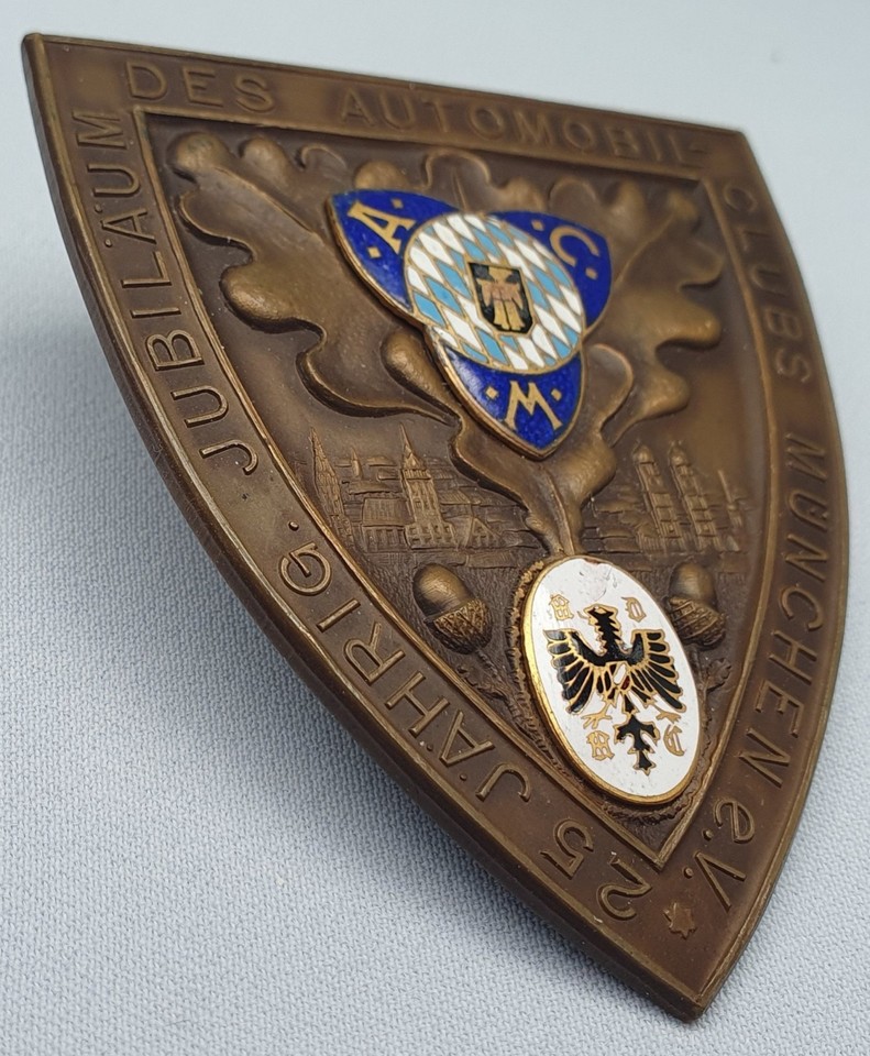 Alte Plakette Badge Oldtimer Bronze ADAC 25 Jahre Automobilclub München ...