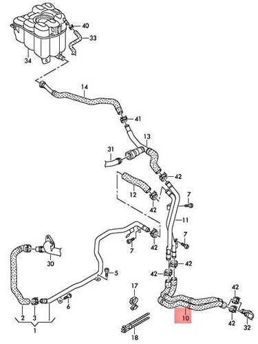 NEW VW TOUAREG 7P5 7P6 COOLANT HOSE HEAT EXCHANGER 7P0122073G ORIGINAL ...