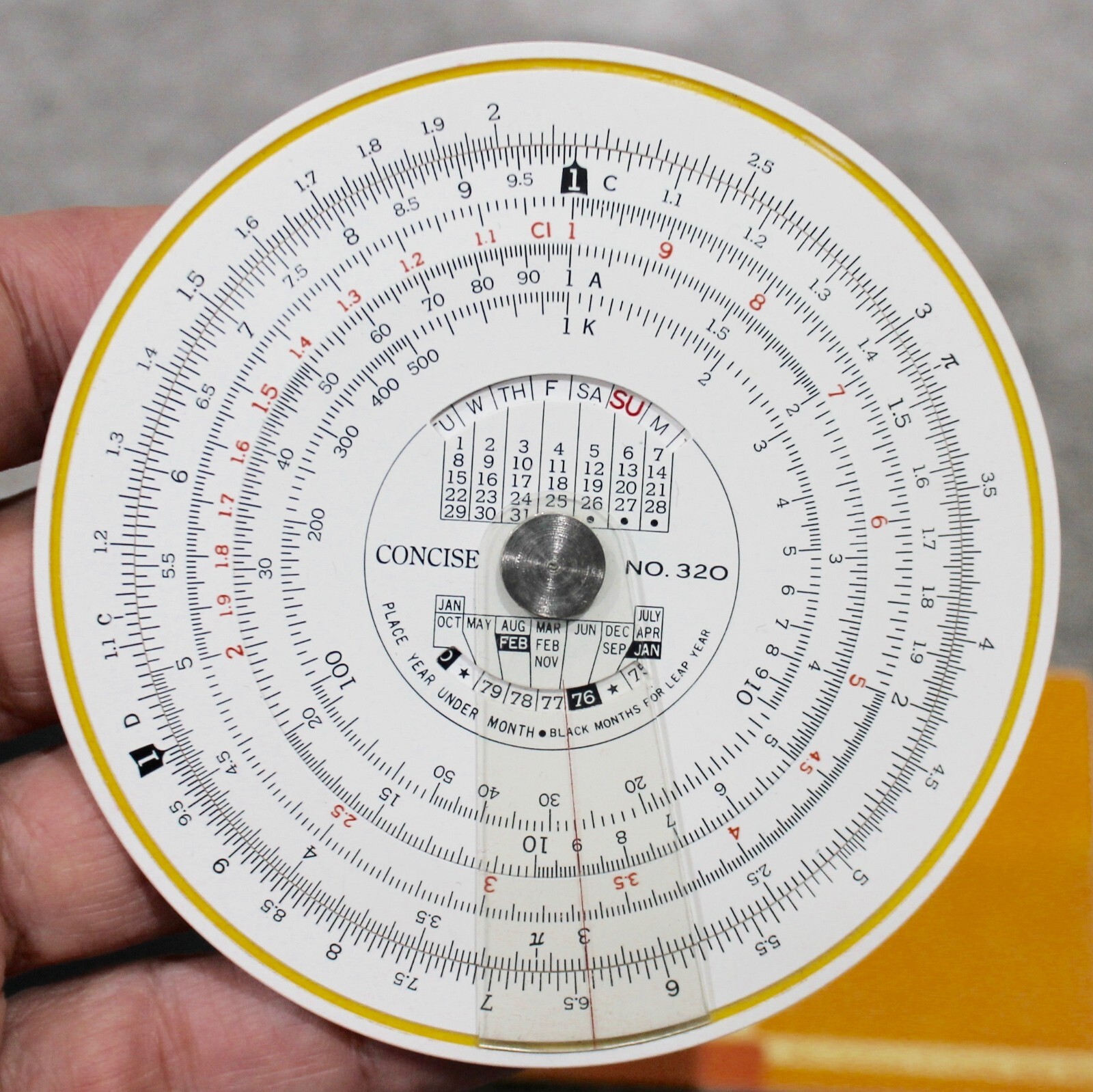 VINTAGE CONCISE CIRCULAR SLIDE RULE NO 320 CS 204 W/CASE & INSTRUCTIONS ...