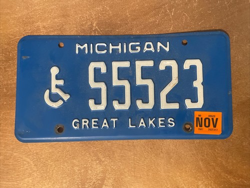 2007 Michigan License Plate Handicapped # S 5523 | eBay