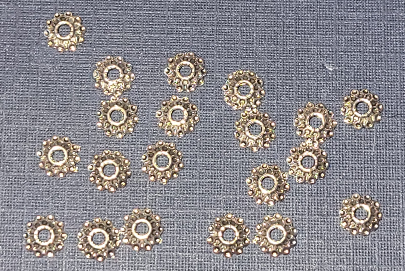 Bead Caps Silver Bead Caps Jewelry Making Findings Lot of 20 Bead Caps ...