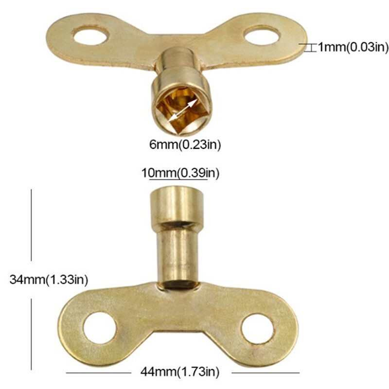 2pcs Bleed Key Square Socket Faucet Keys Water Tap Brass Radiator ...
