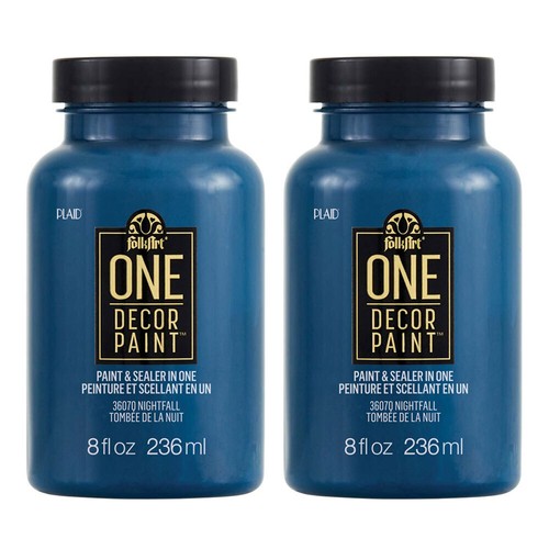 2x Plaid FolkArt Water-Based 236ml One Decor Art Paint Eggshell Finish ...