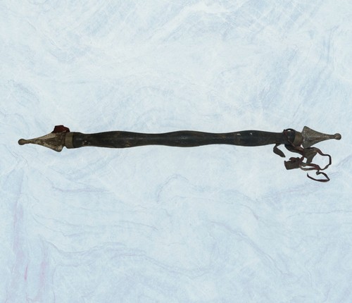 Antique MASONIC BANNER Wood Rod Spear Ball Aluminum Finials 20” | eBay