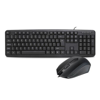 USB Wired Keyboard And Mouse Set Bundle Combo Full UK Layout For PC ...