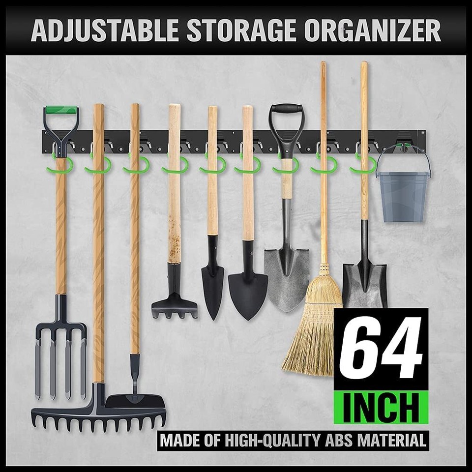Swanlake Plastic 64 Inch Adjustable Storage System Wall Mounted Hooks ...