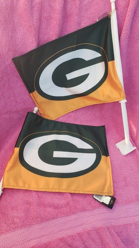 Set of 2 green bay packers Car Flags 2 sided NEW | eBay
