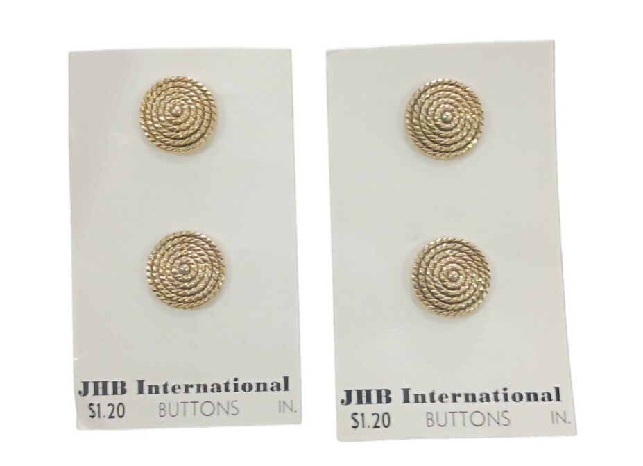 Vintage Lot of 2 Cards JHB International Buttons Made in Italy Gold ...