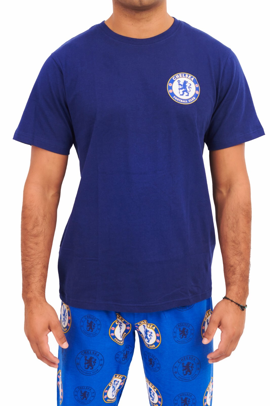 Mens Chelsea FC Football Cotton Pyjamas Set Nightwear Pjs Loungewear ...