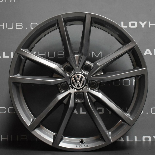 Genuine VW Golf R 18" Pretoria Alloy Wheels 10 Spoke Grey Rims GTI GTD ...