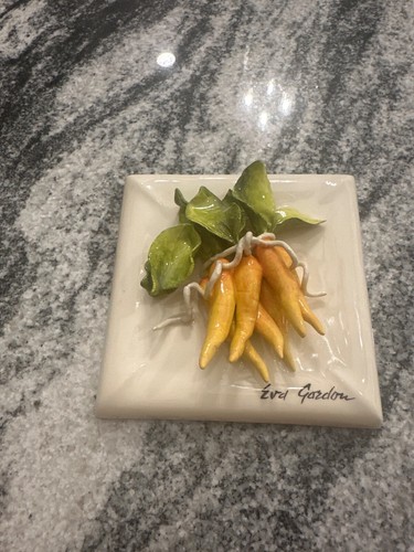 Eva Gordon Ceramic Tile - 6 inches square- Carrots | eBay