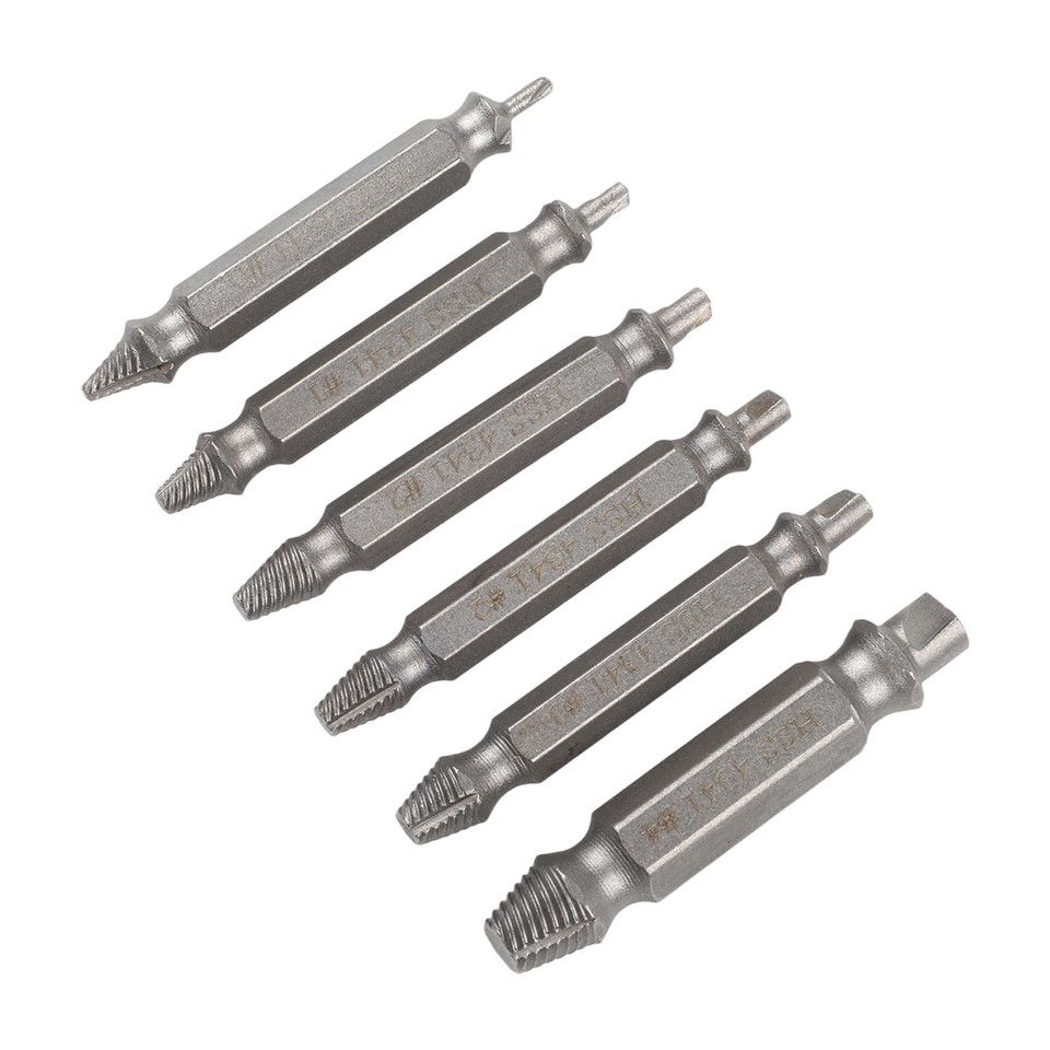 6PCS Damaged Screw Extractor Speed Out Drill Bits Tool Set Broken Bolt ...