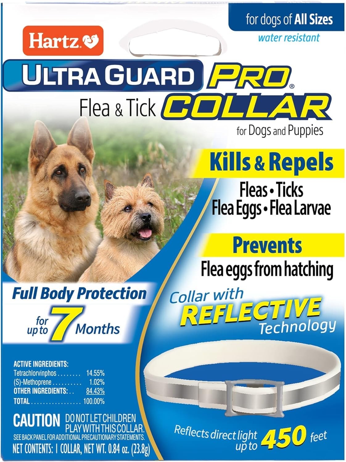 Hartz UltraGuard Pro Reflective Flea & Tick Collar Dogs & Puppies 7 ...
