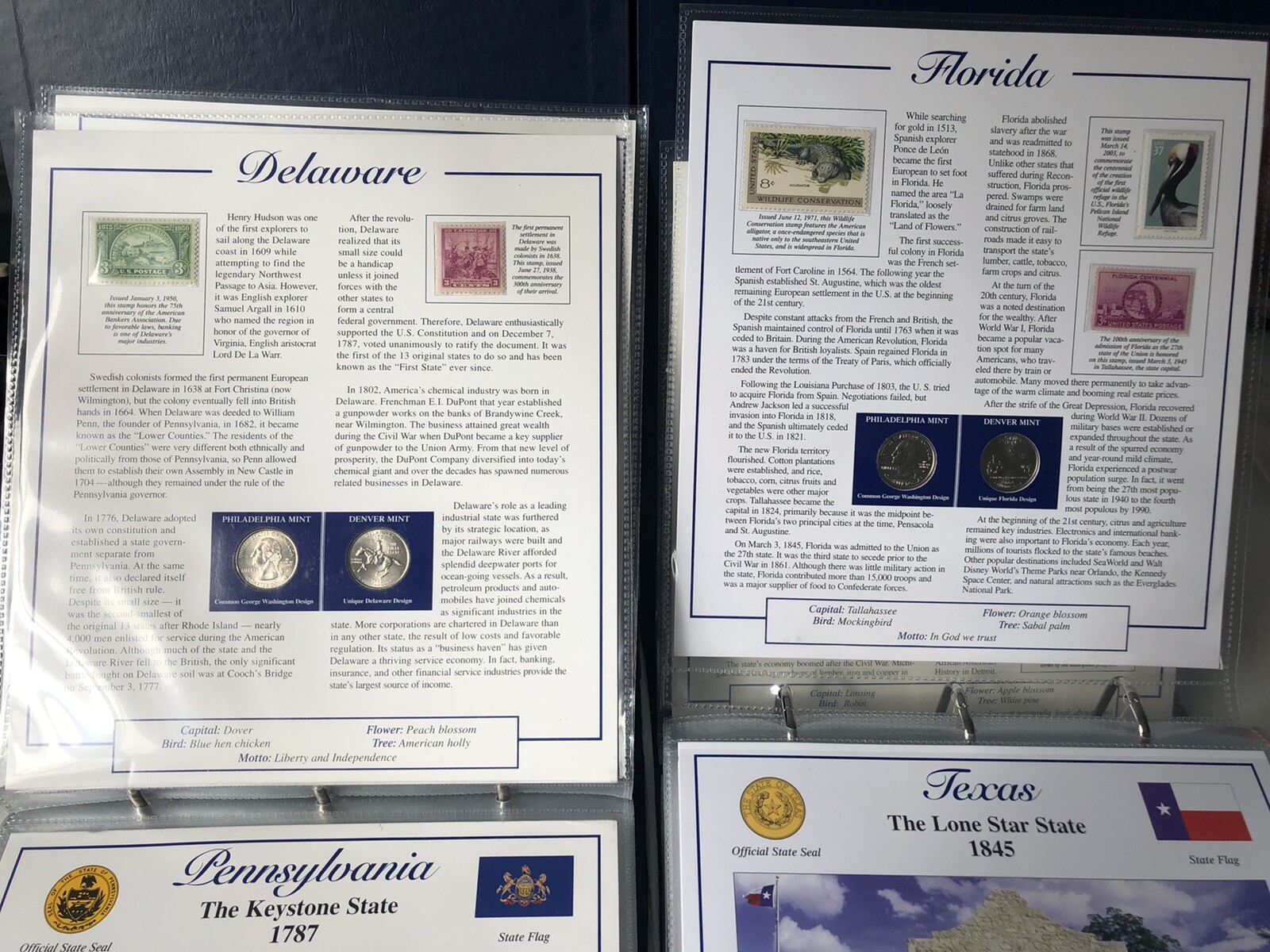 Statehood Quarters Collection by the Postal Commemorative Society ...