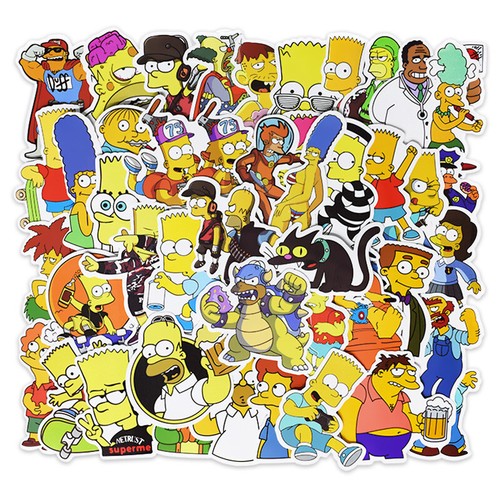50pcs Simpsons Skateboard Stickers Vinyl Laptop Luggage Decals Dope ...