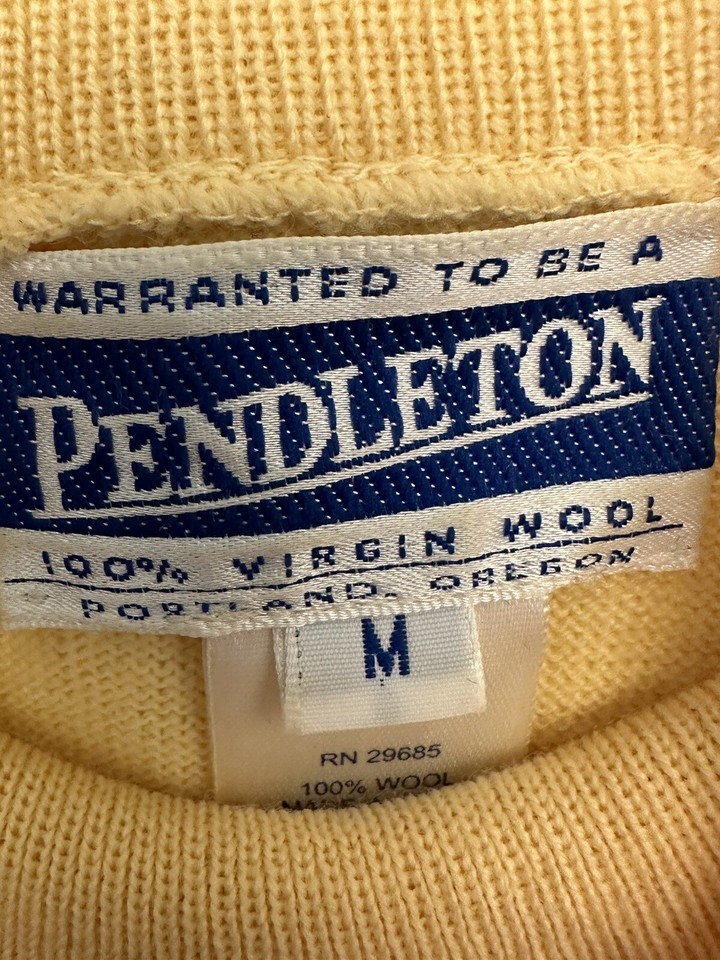 Pendleton Wool Sweater Yellow Women’s Med Mock Neck | eBay