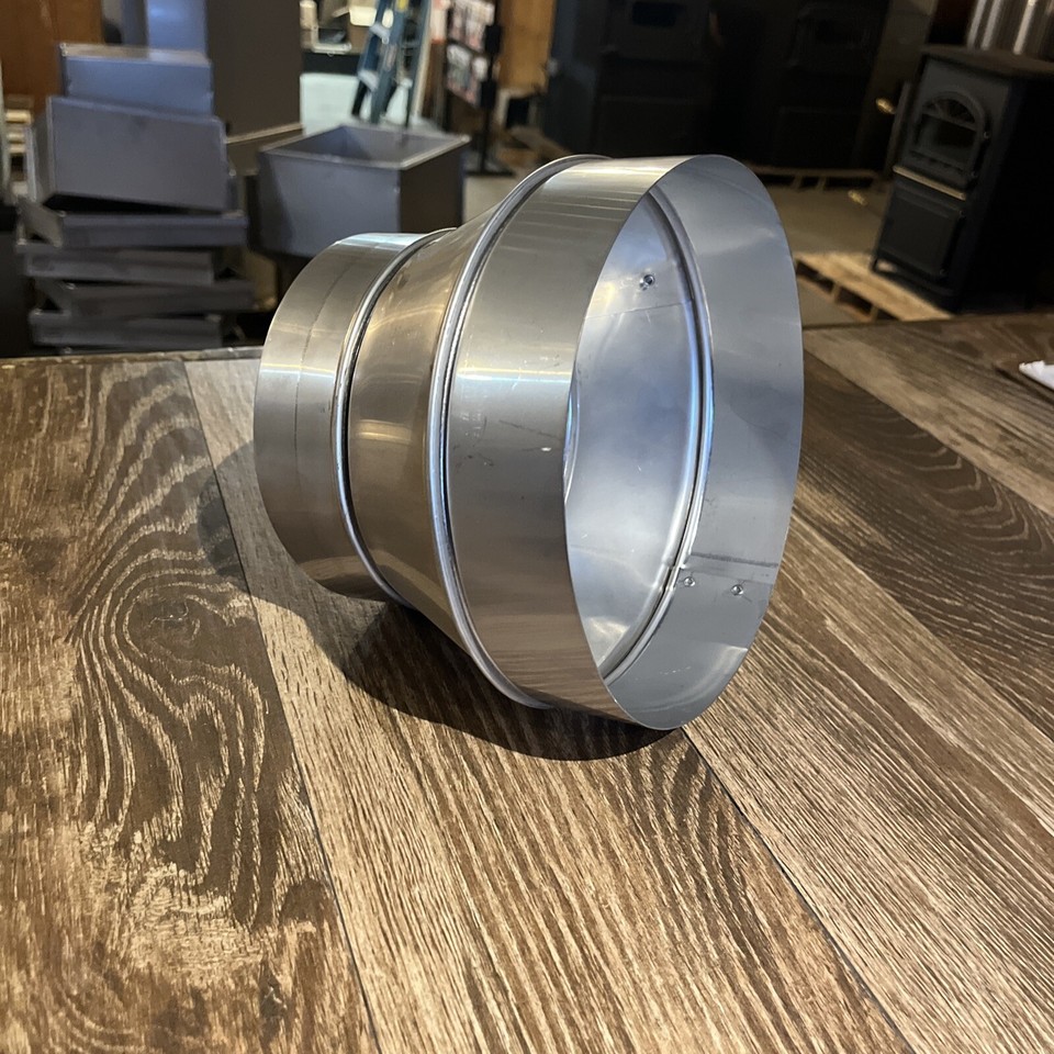 8” x 6” Stainless Steel Stove Pipe Reducer 8x6 6x8 Chimney Solid Fuel ...