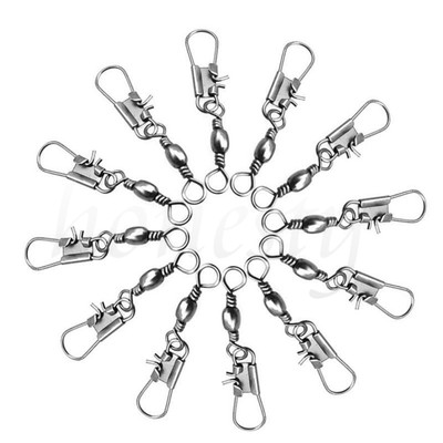 50pcs Stainless Steel Swivels Interlock Snap Fishing Lure Connector ...