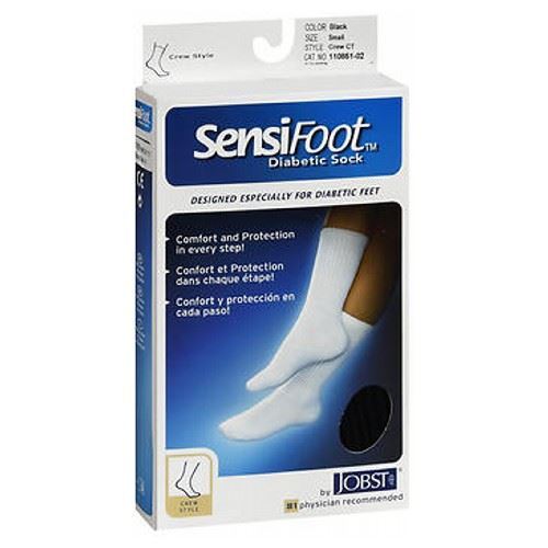 Sensifoot Closed Toe Crew Socks Black Small 1 Pair By Jobst | eBay