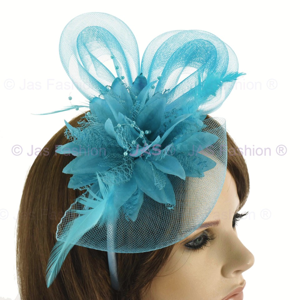 Spring Race Racing Party Melbourne Cup Feather Fascinator Headband Clip ...