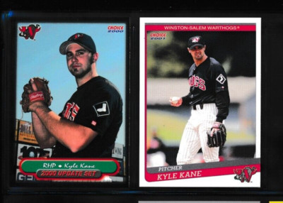 Lot (2) Kyle Kane Choice 2000 #14 2001 #23 Winston-Salem Warthogs ...
