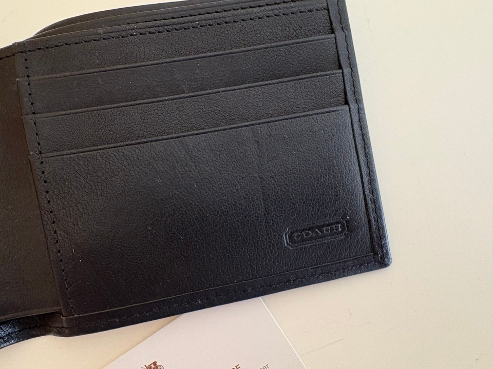 NWOT COACH Vintage water buffalo wallet men leather double bill fold ...