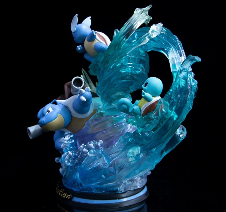 Pokémon Blastoise Evolution 26cm COLLECTIBLE STATUE Anime Action Figure ...