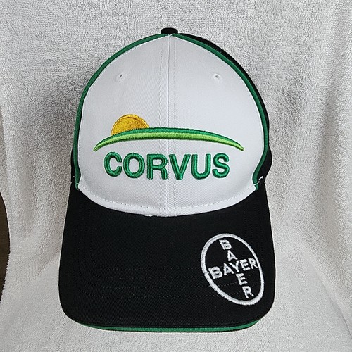 Bayer Corvus Herbicide Hat Cap Black White Adjustable Strap Raised ...