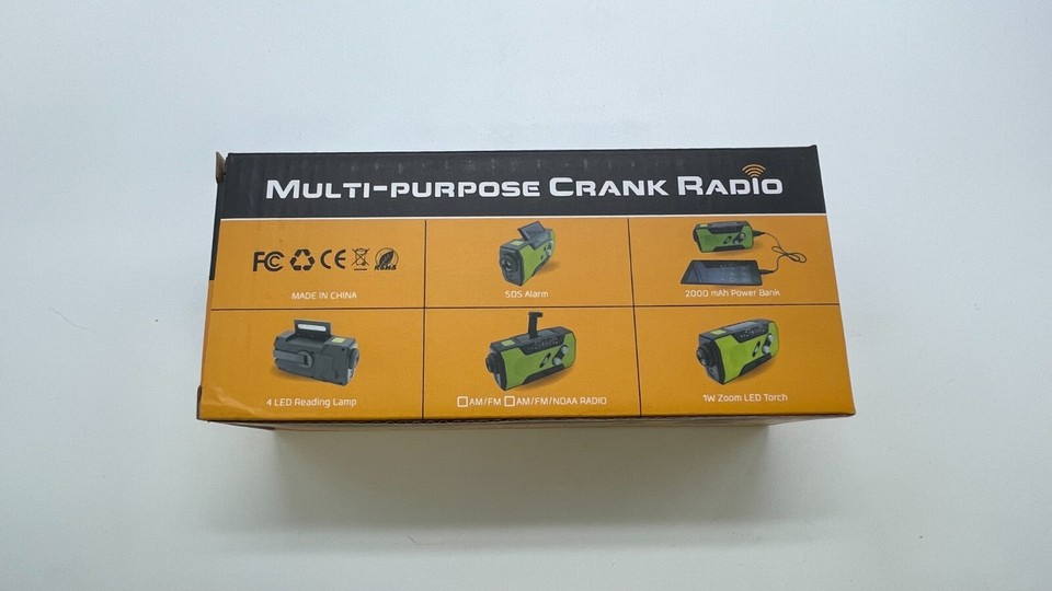 MULTI PURPOSE CRANK RADIO SOLAR PANEL HAND CRANK USB AND AAA AM FM LED ...